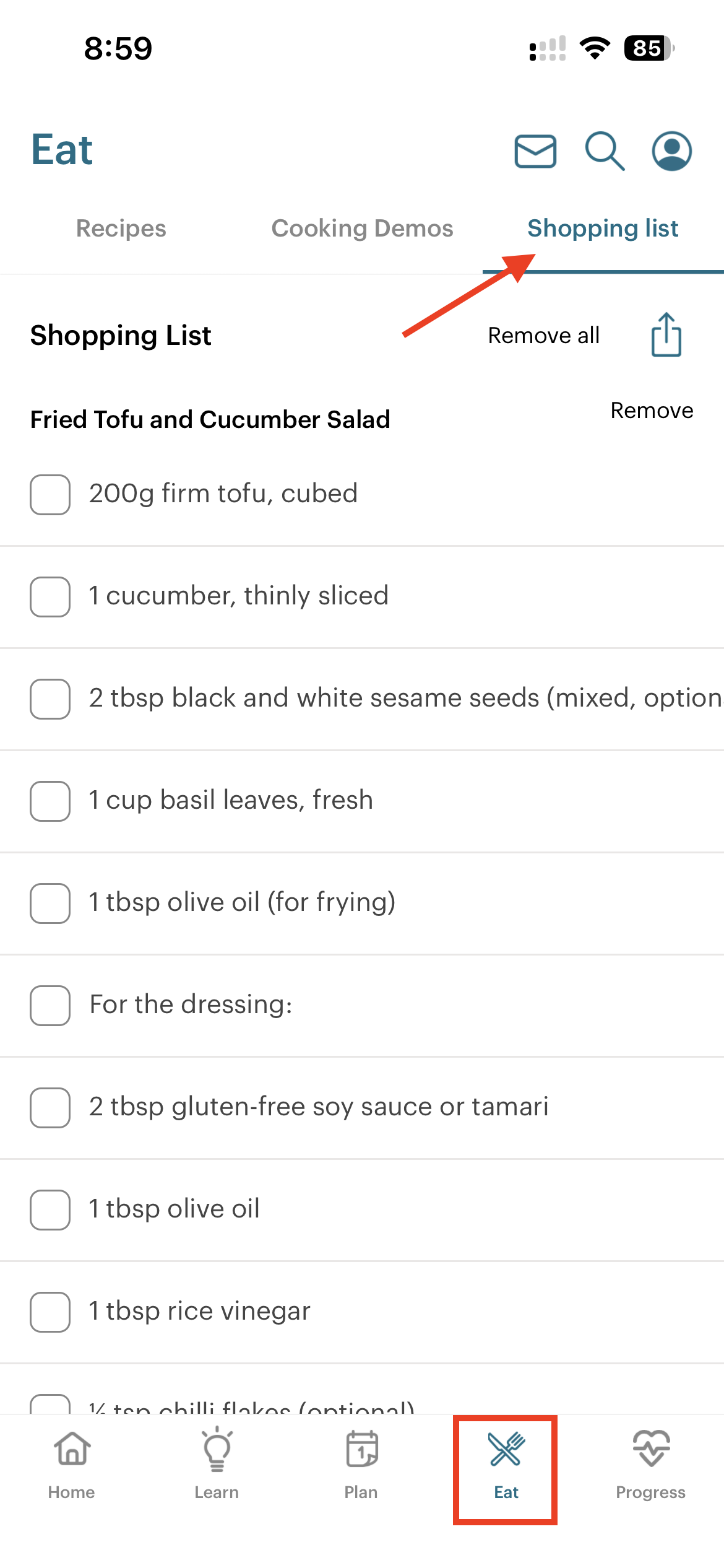 How to access your shopping list – Knowledge Base